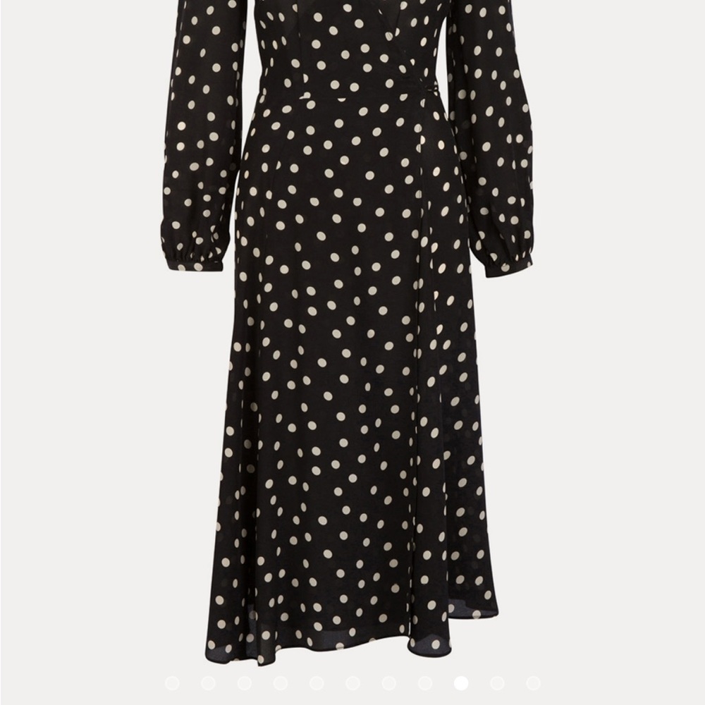 Realisation Par Black & White Polka Dot Wrap Dress. - Gem